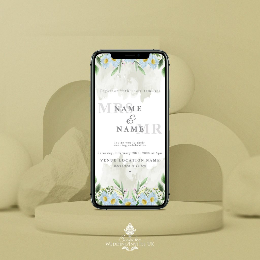 Digital Wedding Reception Invitation 06 | Bespoke Invites UK